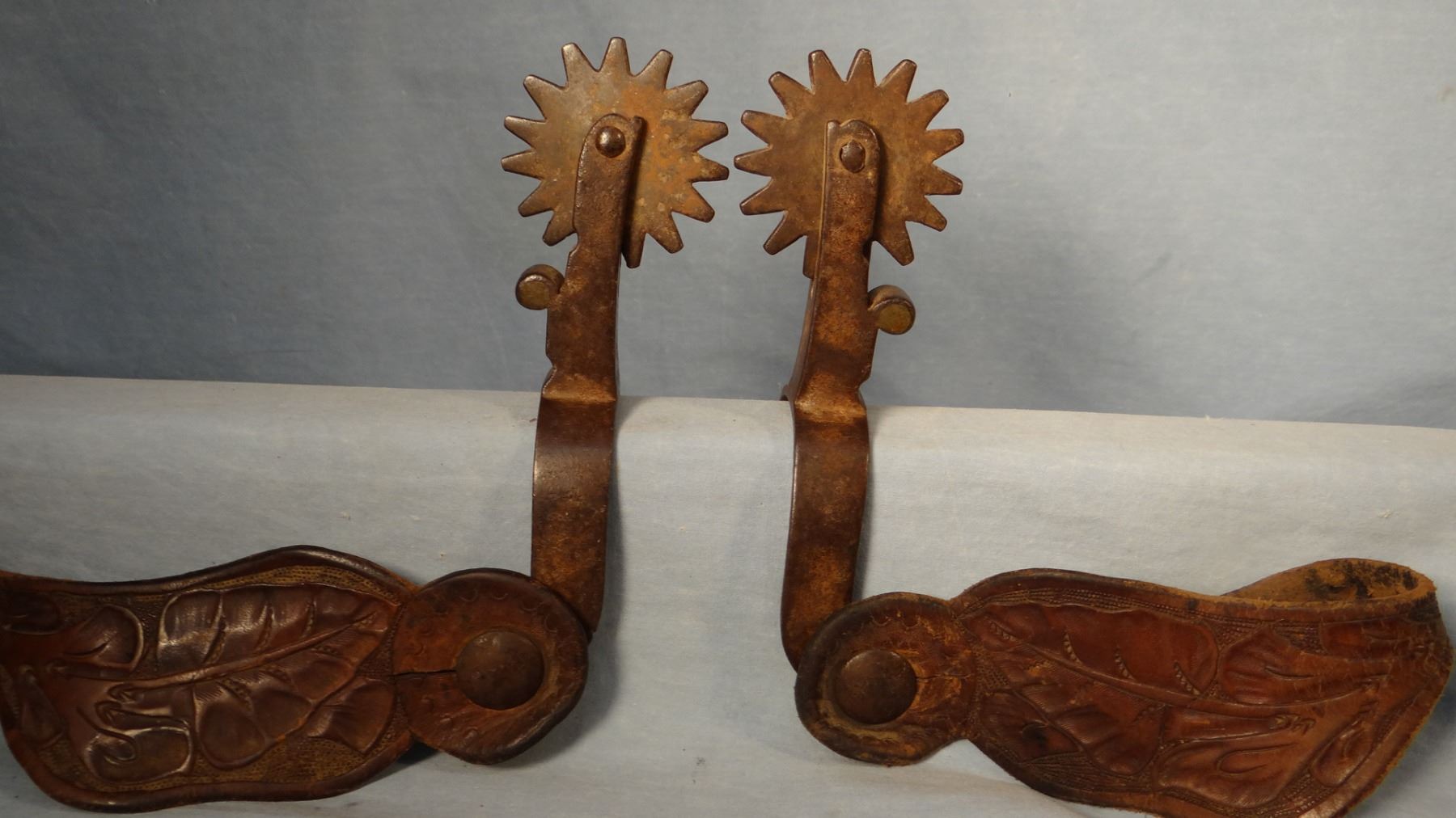 Canon City, Colorado prison-made spurs, 15 pt. rowels