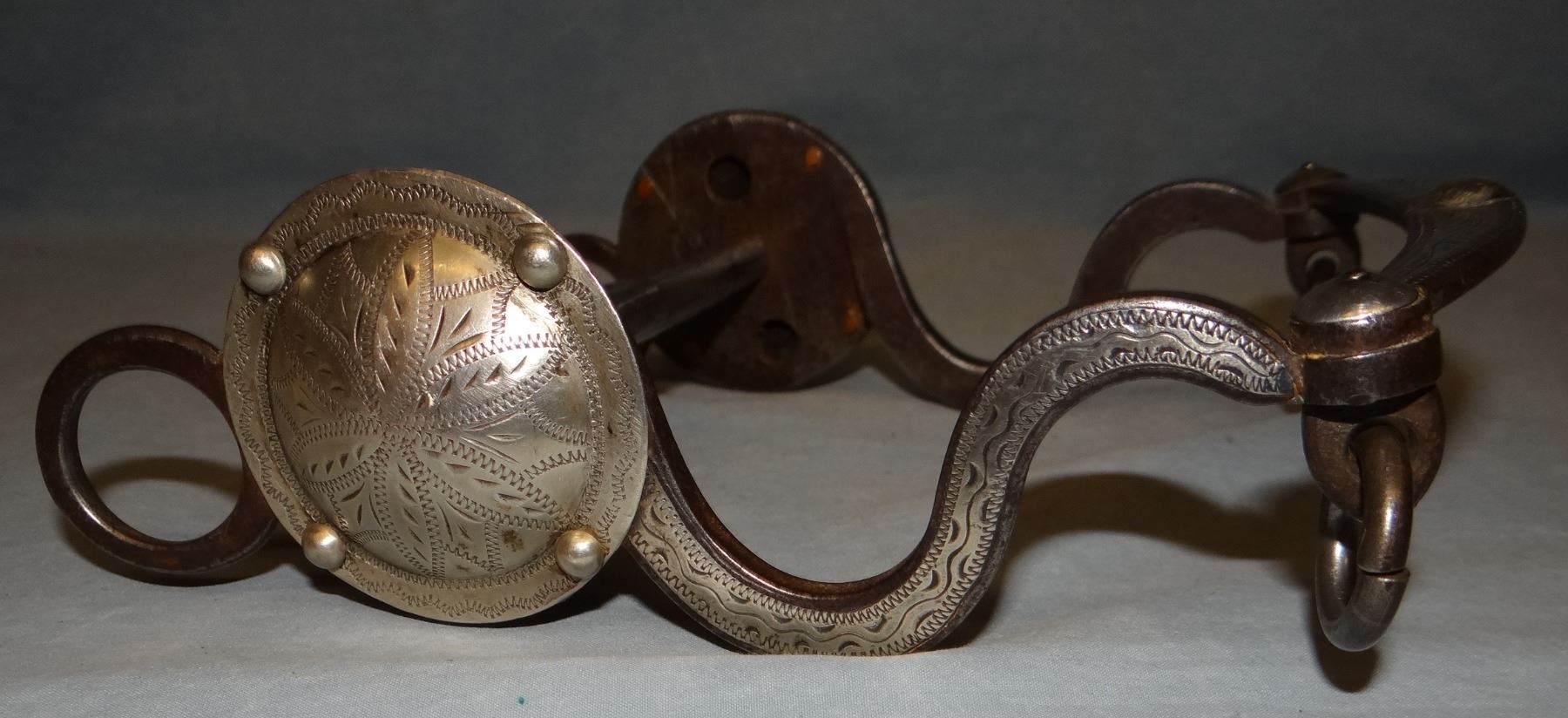Mike Morales, Santa Barbara silver mtd S-shank half breed bit, ca 1930 ...