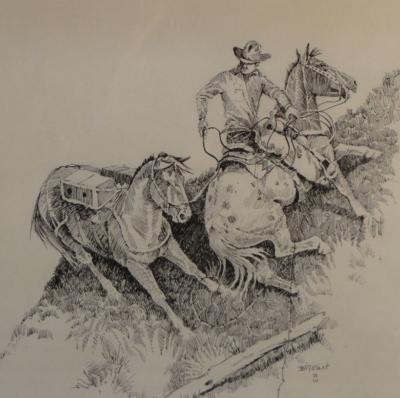 East, Barbara, (Colorado), original pen/ink, 11” x 9.5”