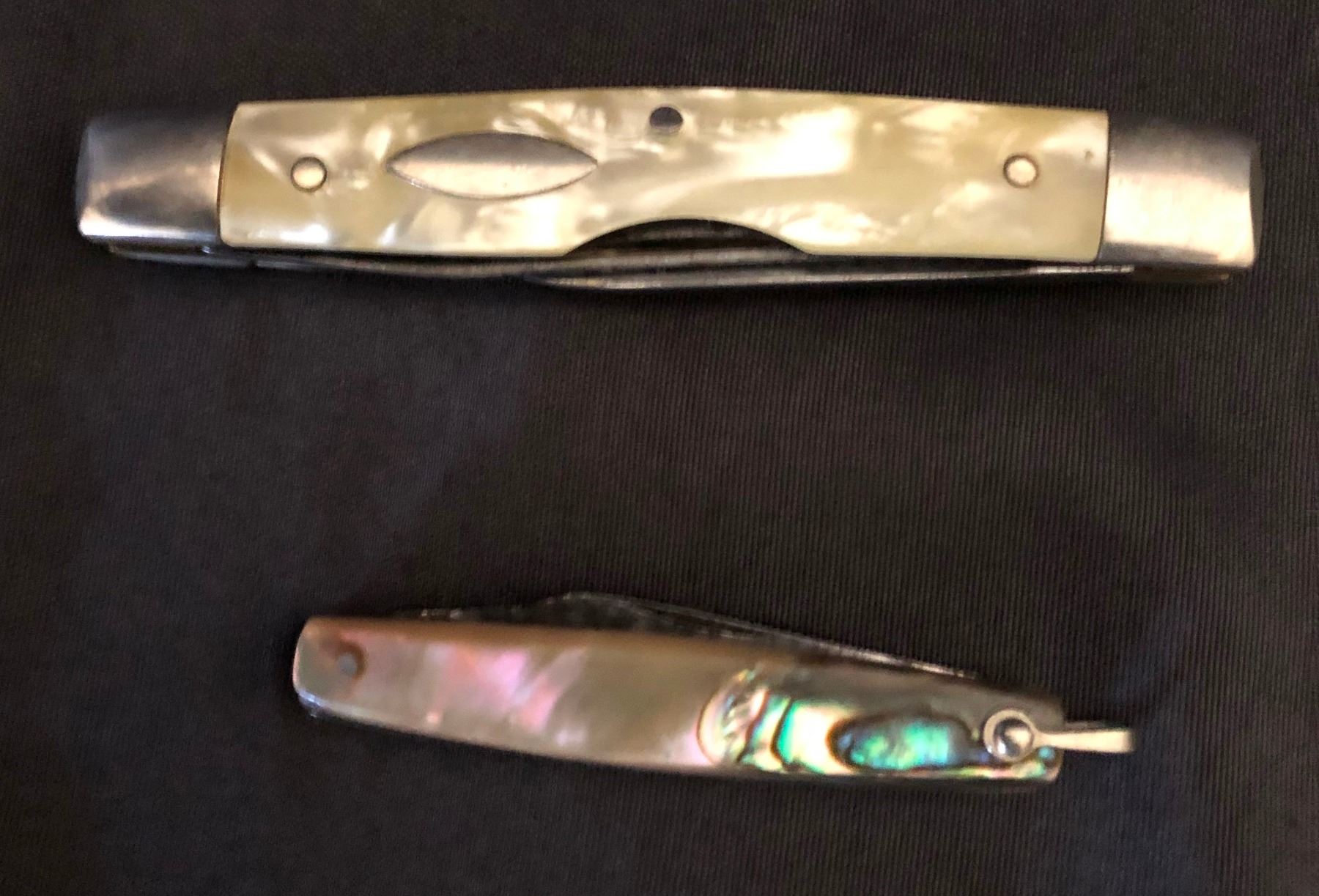 Schrade knife, fixed blade; Western pearl handled pocket knife
