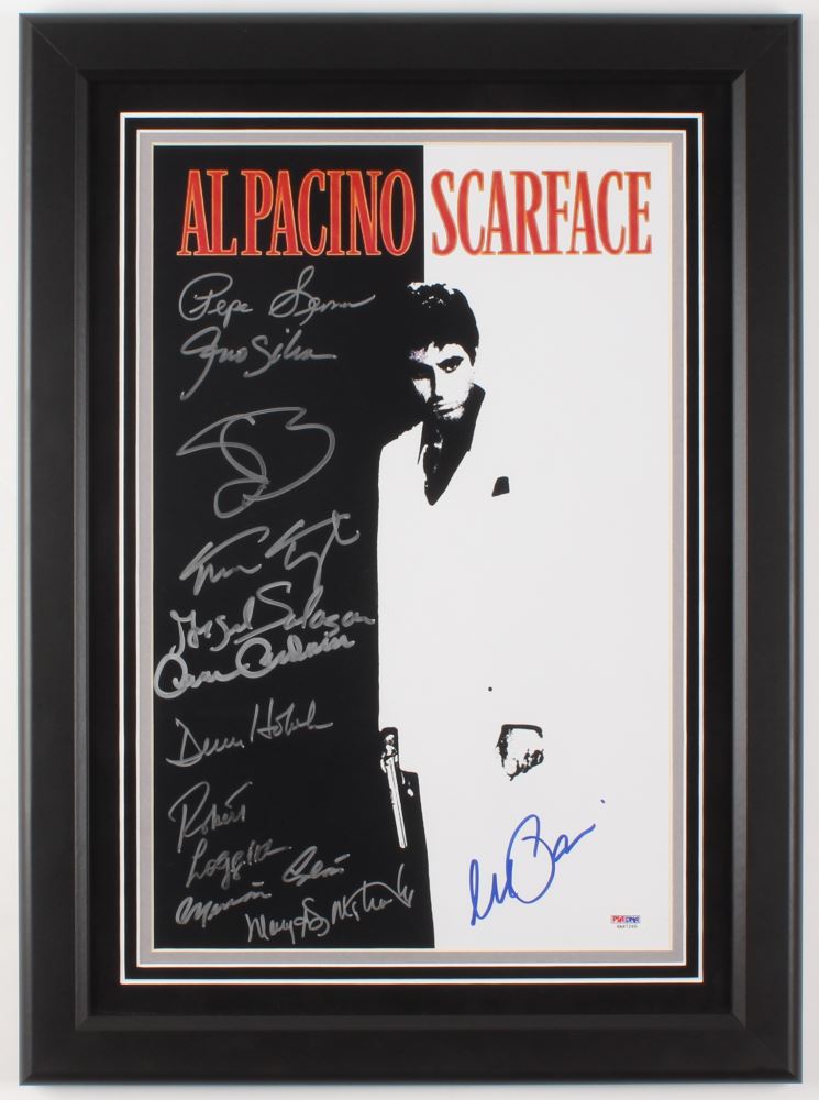 "Scarface" 16.5x22.5 Custom Framed Movie Poster Display Cast-Signed by ...