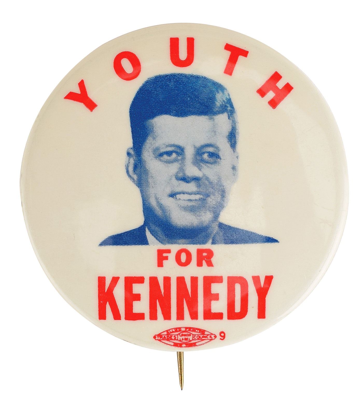 John F. Kennedy 1960 'Youth for Kennedy' Campaign Button