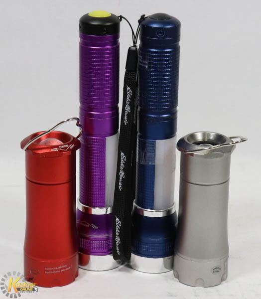 LOT OF 4 EDDIE BAUER ALUMINUM FLASHLIGHTS