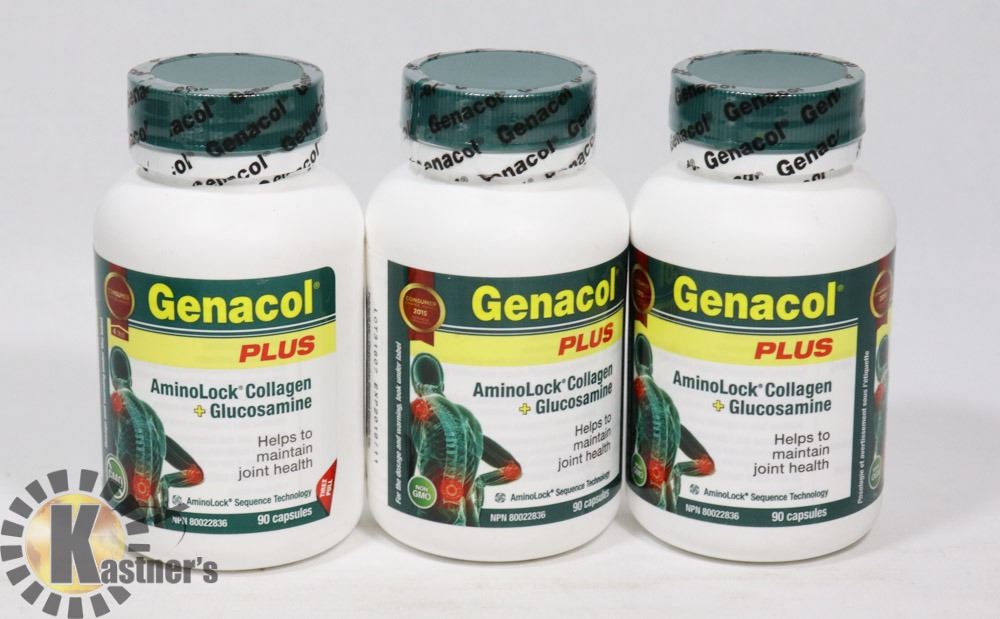 LOT OF 3 GENACOL PLUS 90 CAPSULES EACH