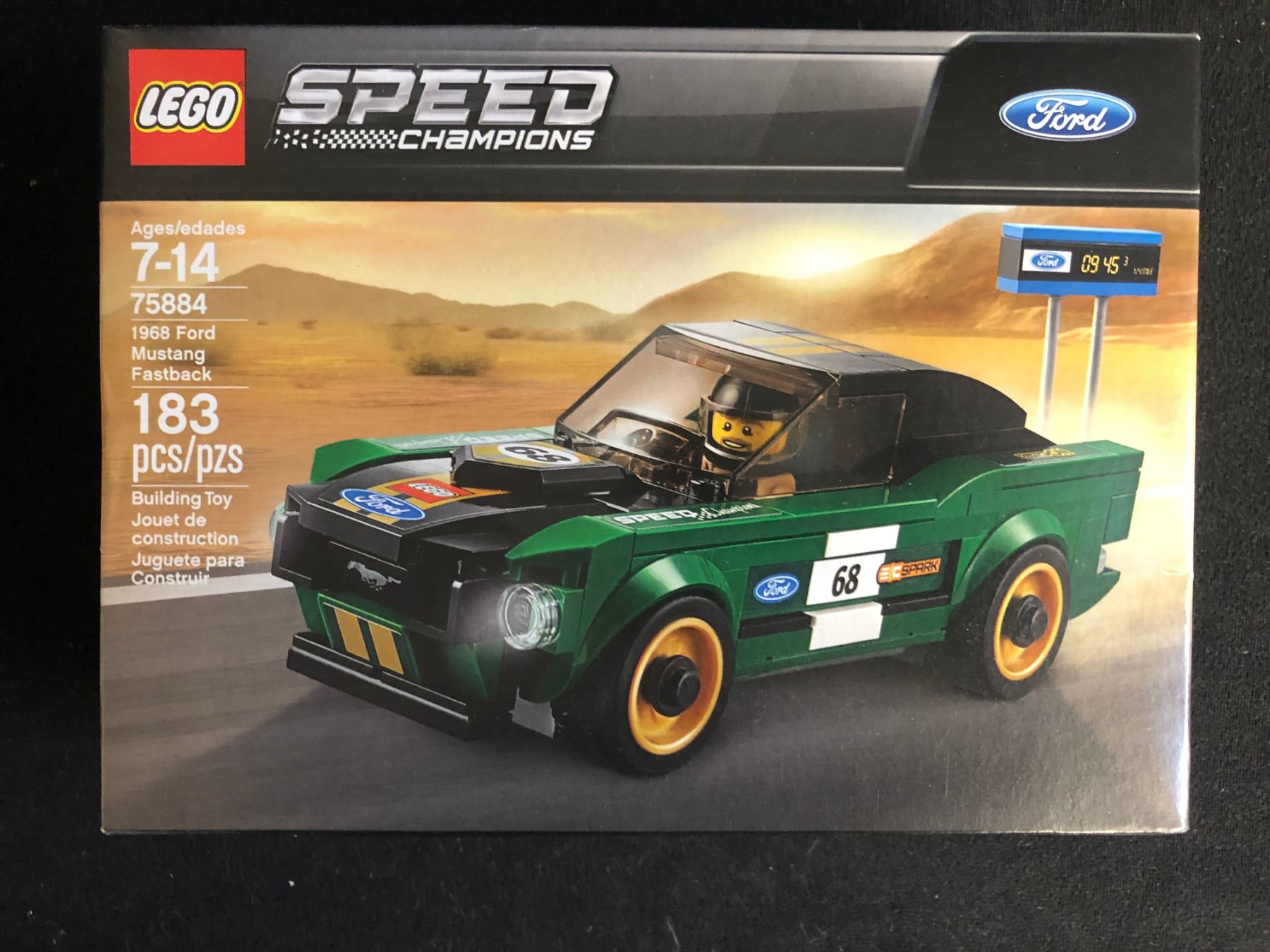 LEGO 1968 Ford Mustang Fastback RACE CAR SPEED CHAMPIONS 75884 183pcs