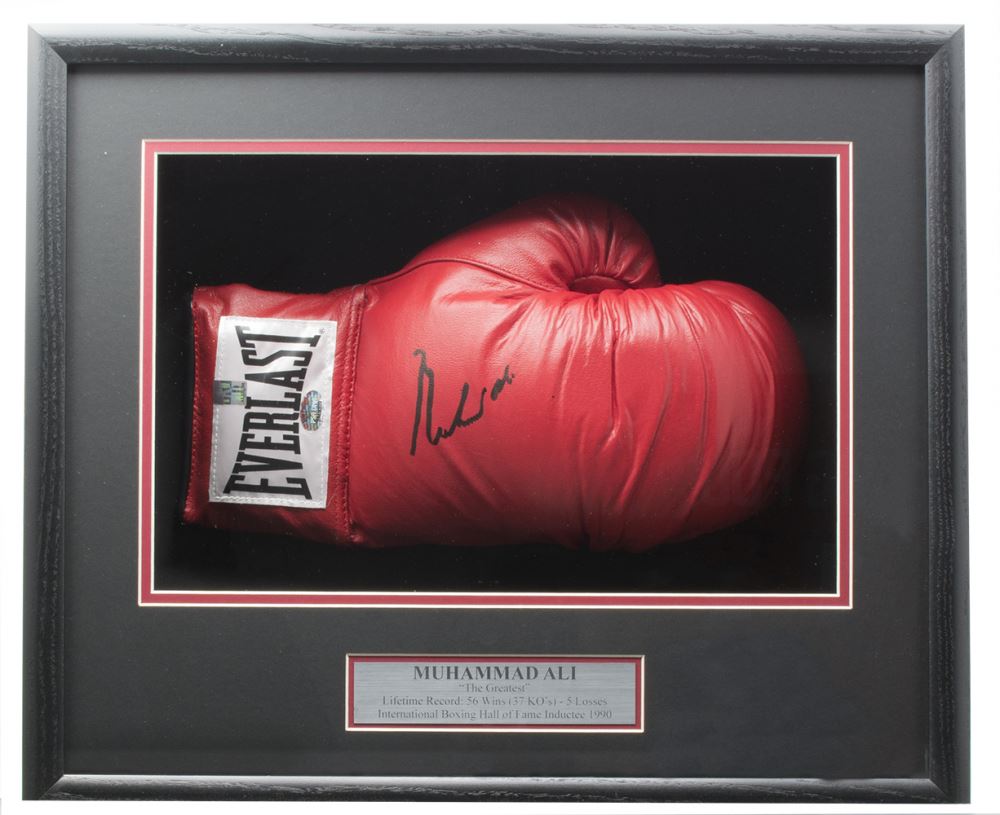 Muhammad Ali Signed 18x19x4 Custom Framed Boxing Glove Shadowbox ...