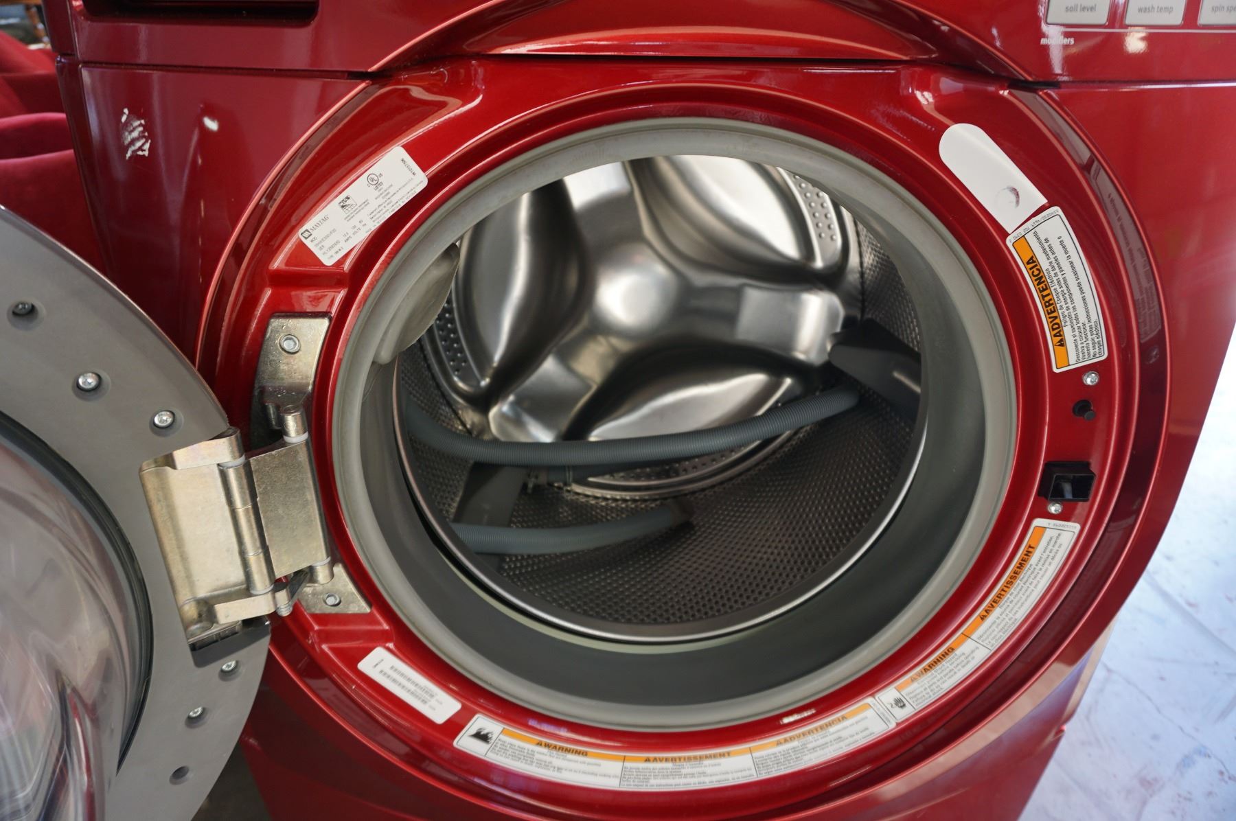 MAYTAG 3000 SERIES RED FRONT LOAD WASHER TESTED AND WORKING GUARANTEED maytag-3000-series-red-front-load-washer-tested-and-working-guaranteed