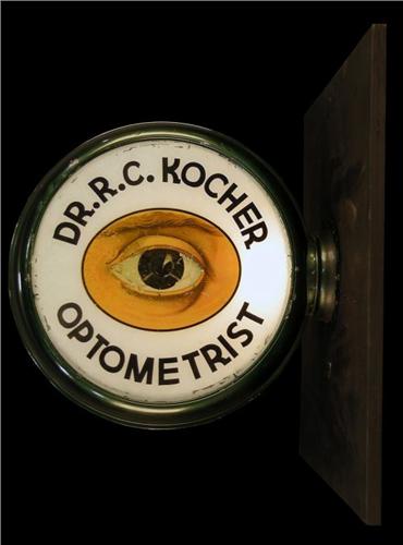 2 sided, Optometrist trade sign with painted eye