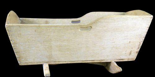 Primitive country, wooden baby cradle