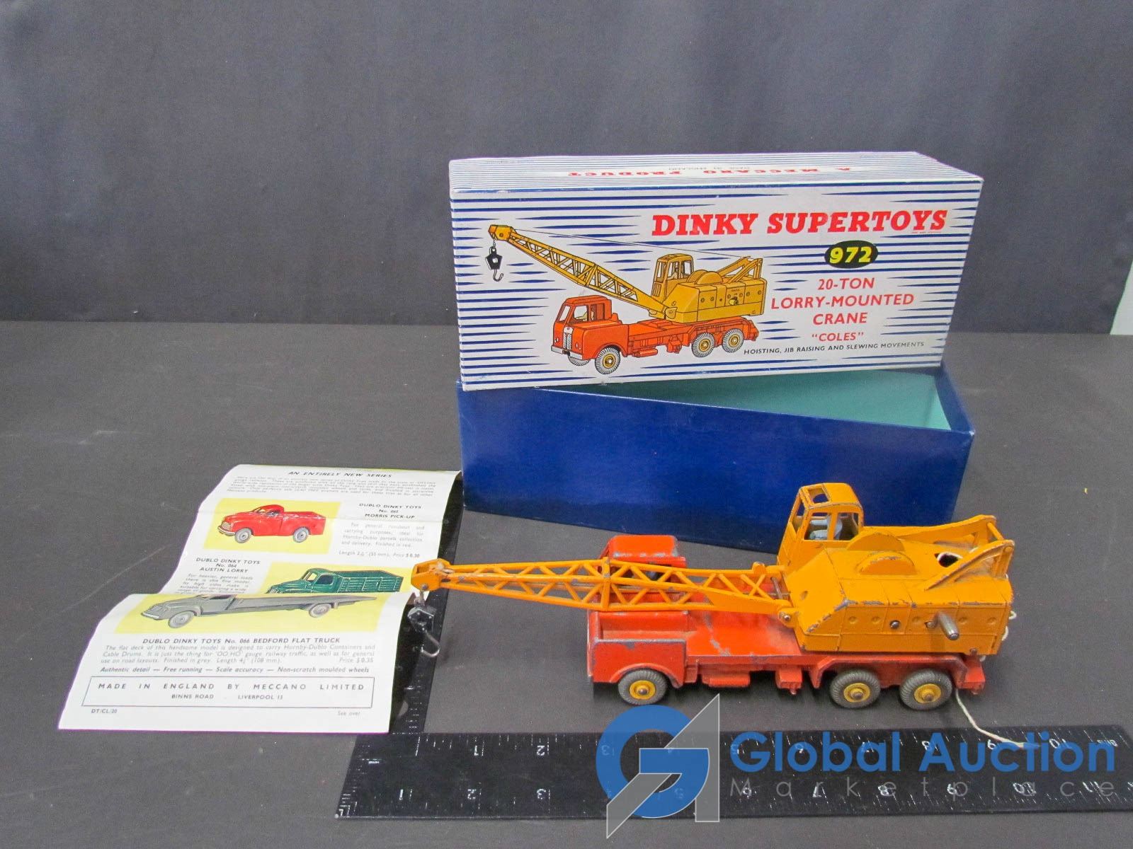 Dinky Toys 20 Tonne Crane w/ Original Box; Operators & Advertisement