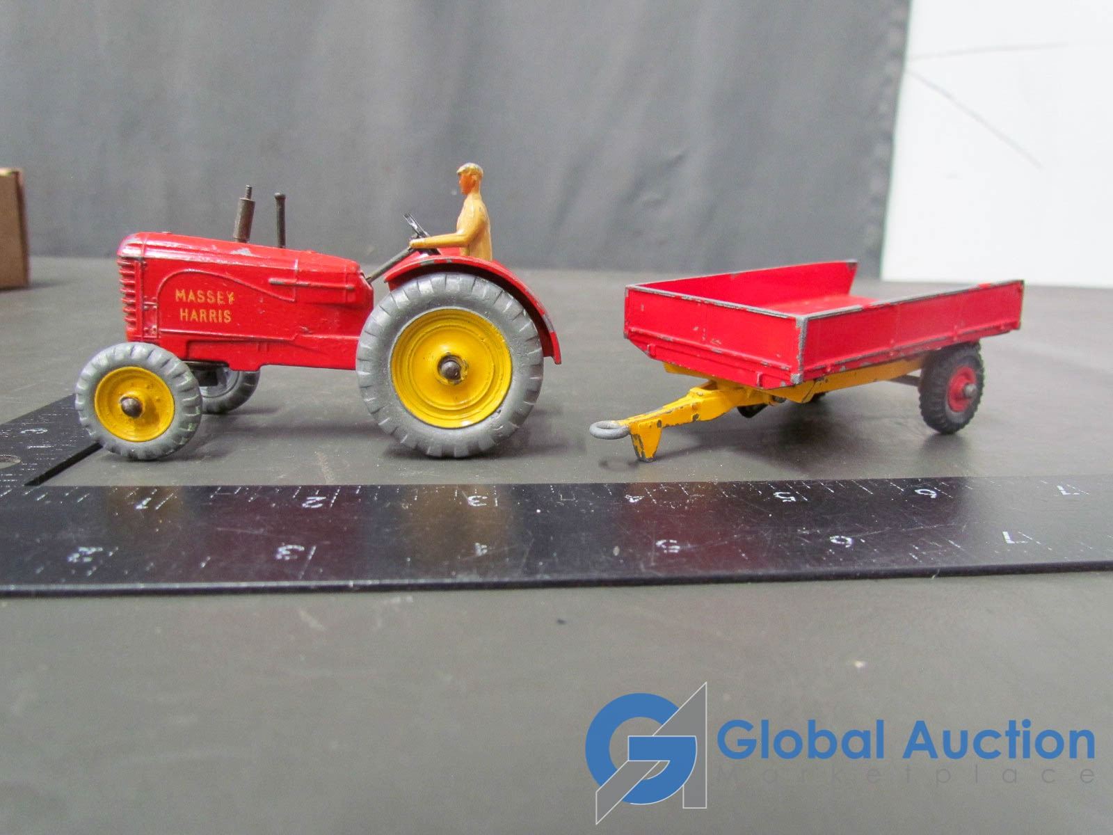Dinky Massey Harris Tractor & Dump Box Trailer