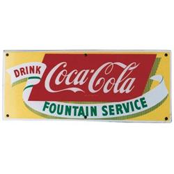 Coke ribbon fountain service sign
