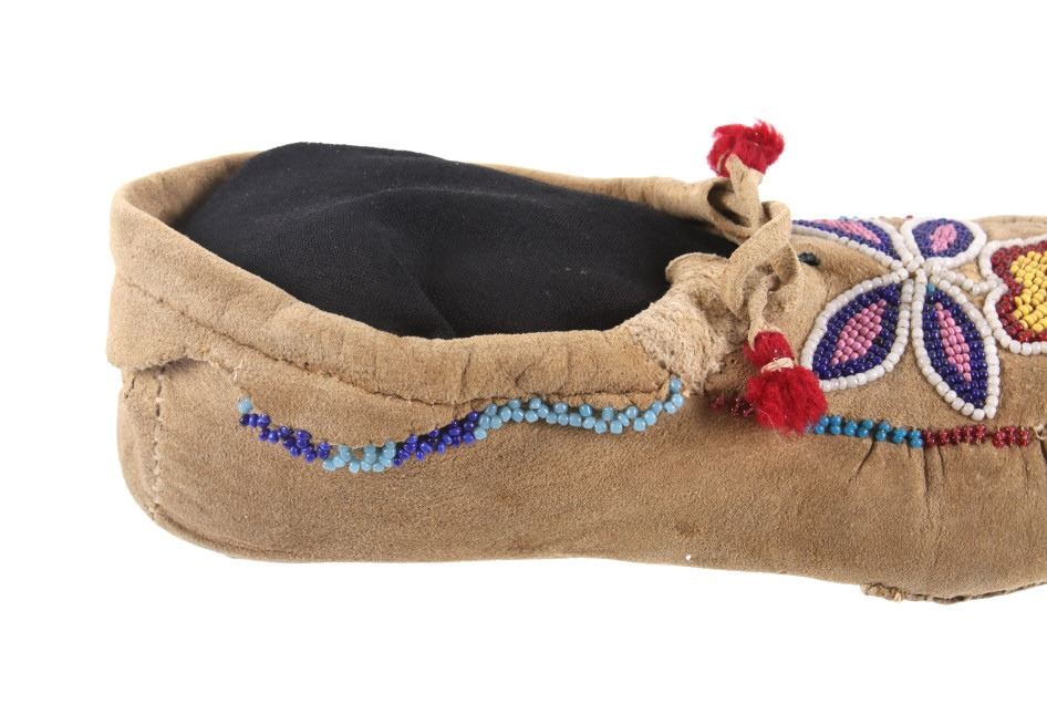 Santee Sioux Beaded High-Top Moccasins c. 1880-90