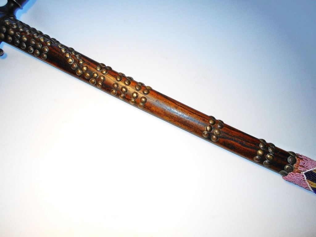 Crow Pipe Tomahawk w/ Beadwork c. 1870 RARE