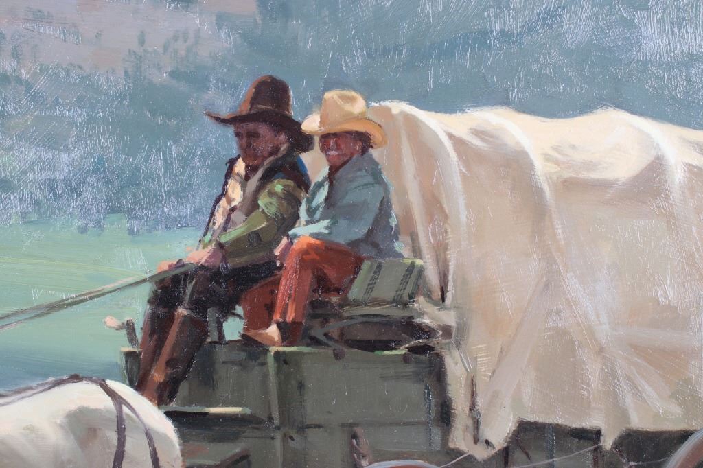 Original Fred Fellows Covered Wagon Days Painting
