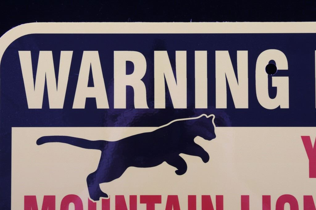 Mountain Lion Warning Sign from Canada
