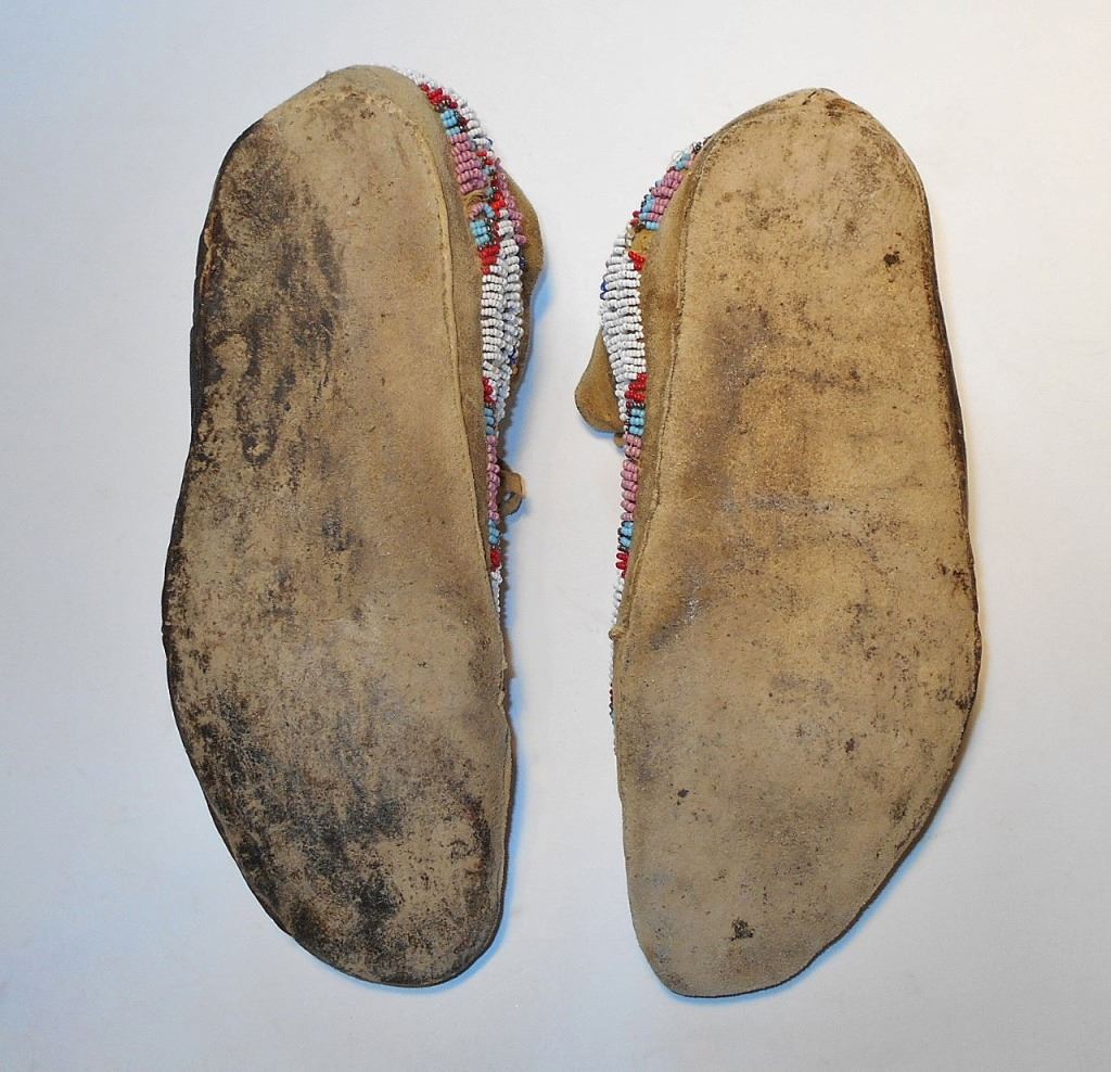 Comanche Beautifully Beaded Moccasins c. 1870-1880