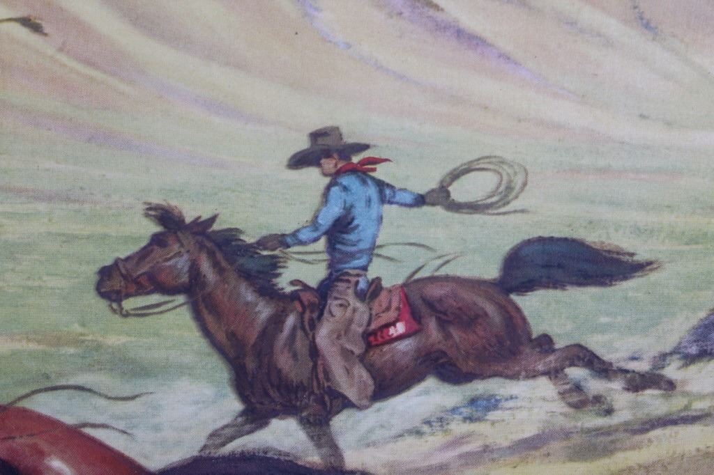 Till Goodan Westward Ho Cowboy Lithograph