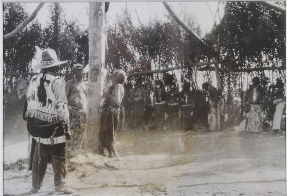 Early 1900's Framed Shoshone Sun Dance Photograph