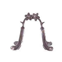 EARLY 1900s Peanut Pattern Star Rowel Steel Spurs