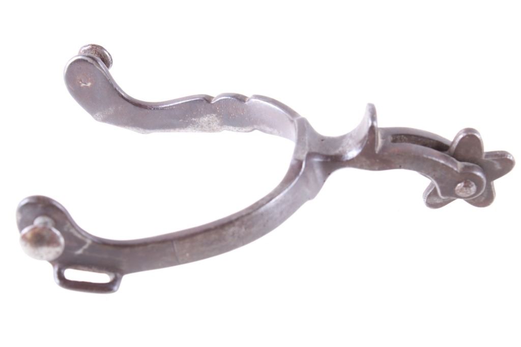 EARLY 1900s Peanut Pattern Star Rowel Steel Spurs