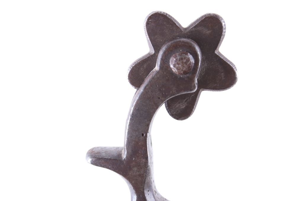 EARLY 1900s Peanut Pattern Star Rowel Steel Spurs