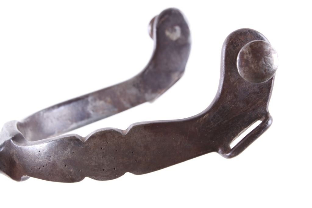 EARLY 1900s Peanut Pattern Star Rowel Steel Spurs