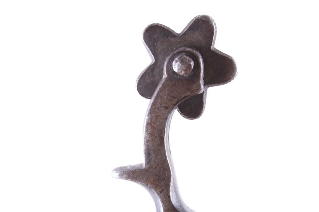 EARLY 1900s Peanut Pattern Star Rowel Steel Spurs