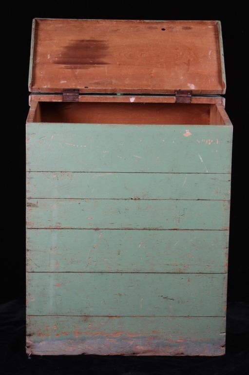 Early 1900s Green Farmhouse Corn Cob Bin