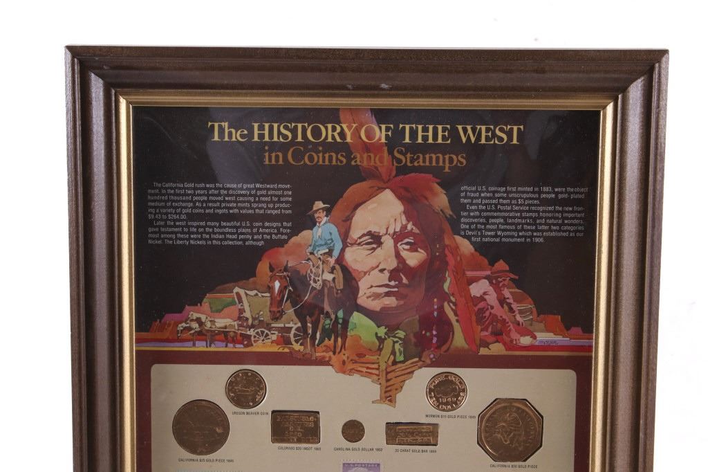 Mid 1800s-1900s Framed Western Coin Collection