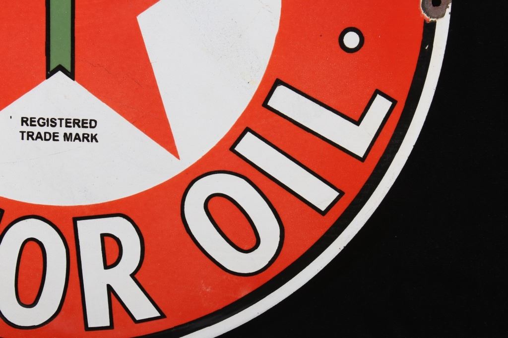 Texaco Motor Oil Recreation Porcelain Enamel Sign