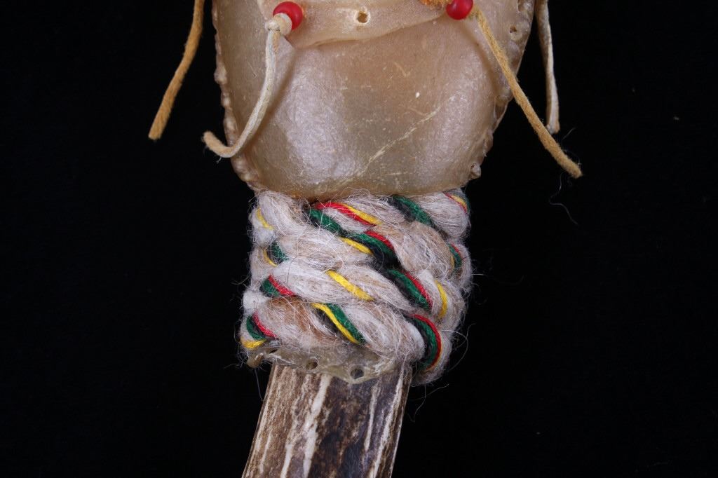 Native American Rawhide & Antler Dance Rattle