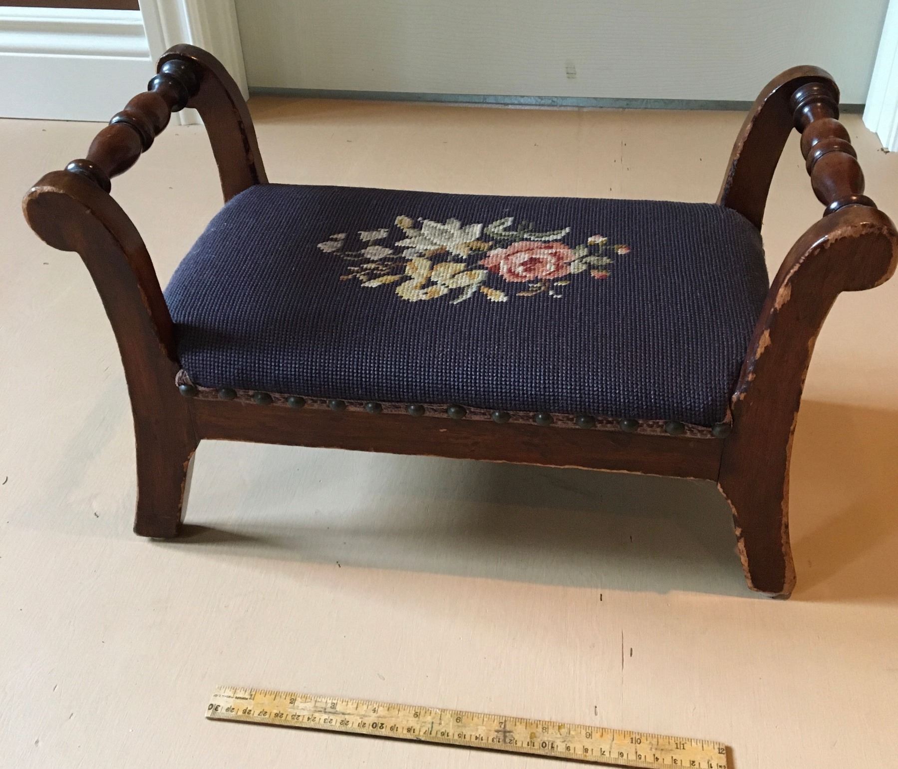 ANTIQUE UPHOLSTERED FOOT STOOL Kidd Family Auctions ANTIQUE UPHOLSTERED FOOT STOOL Kidd Family Auctions