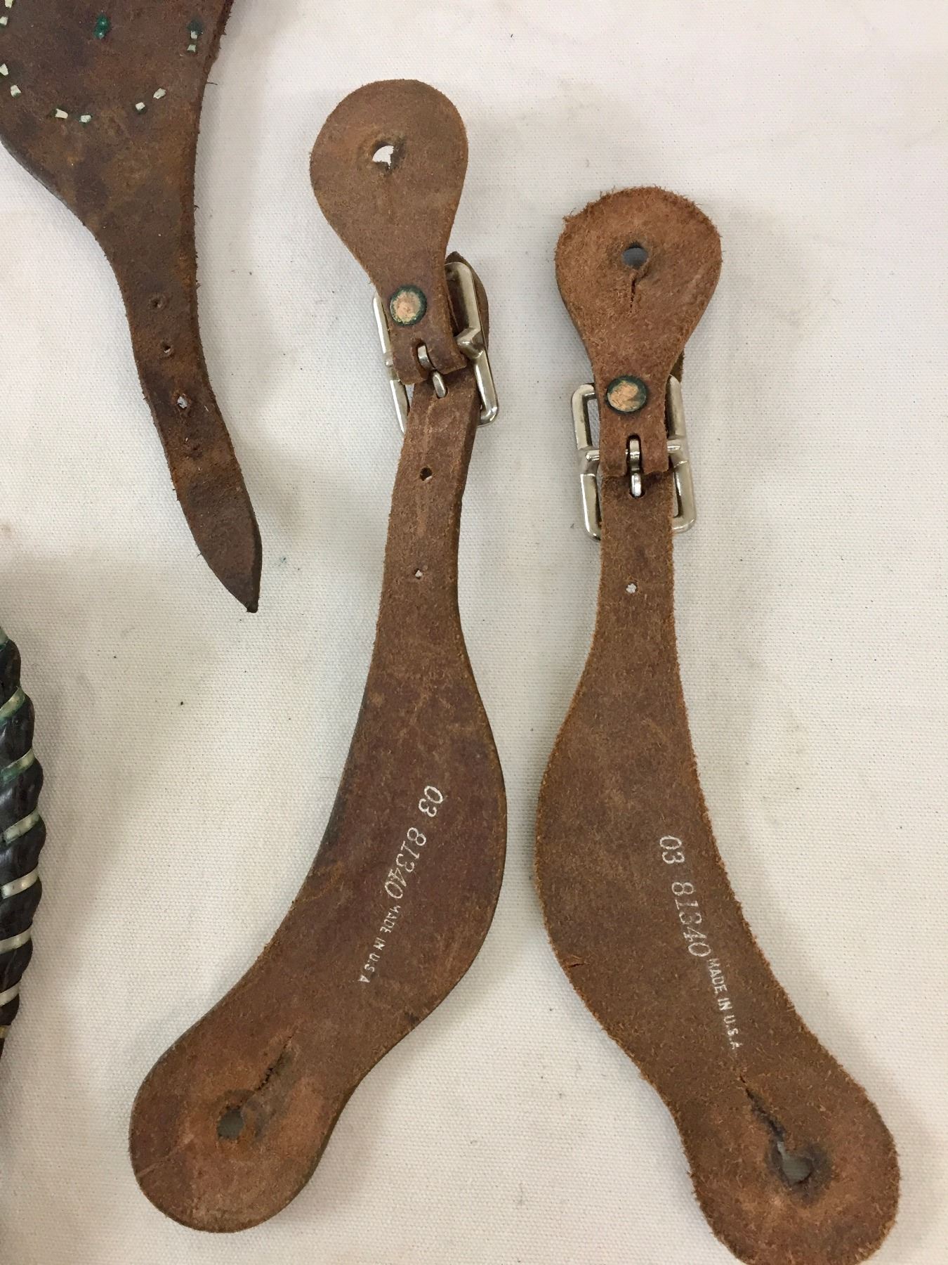 Several Pair of Vintage Leather Spur Straps