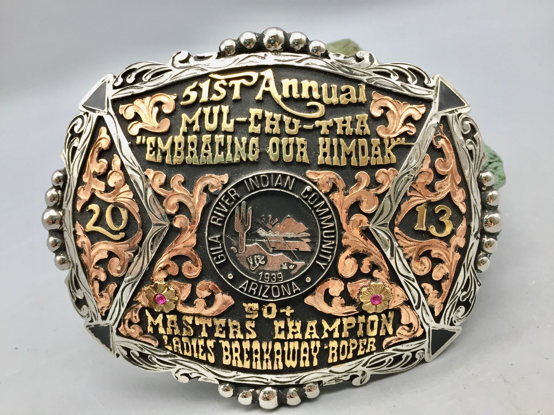 Native American Championship Rodeo Belt Buckle