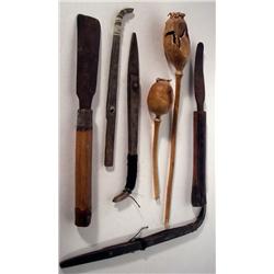 A COLLECTION OF OPIUM HARVESTING TOOLS,including