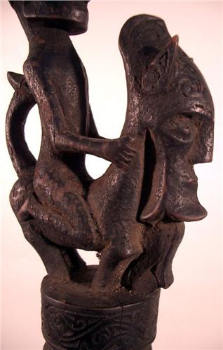 A SUPERB BATAK SHAMANS MAGIC STAFF,of wood, the c
