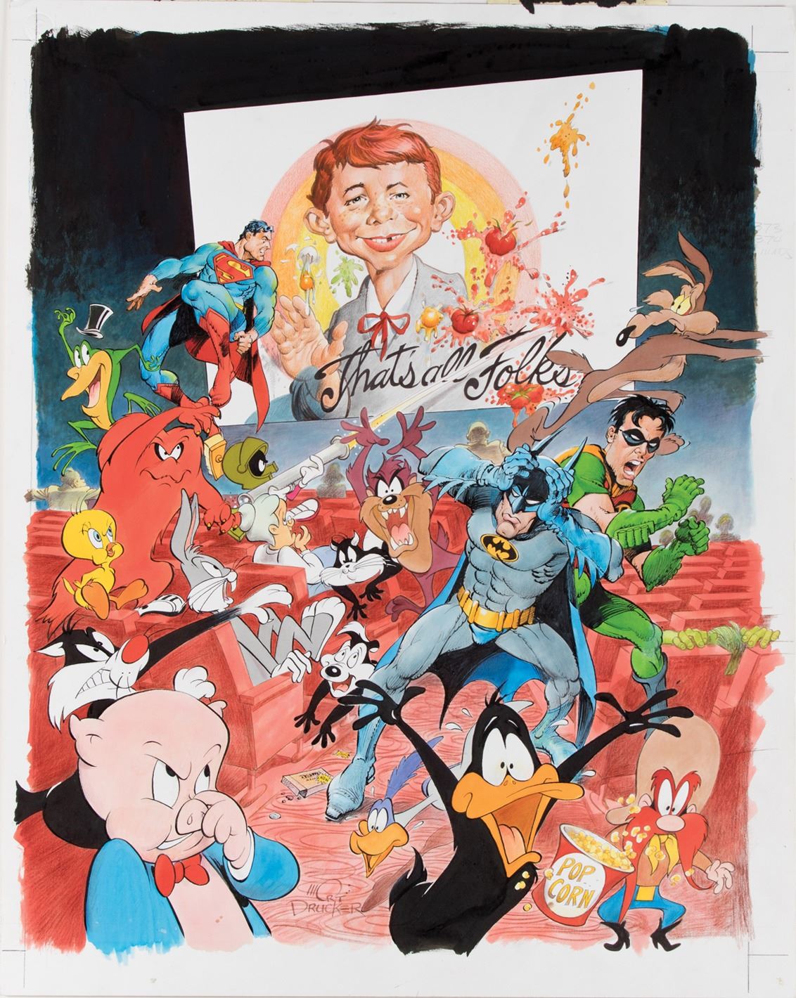 Mort Drucker original artwork for 'MAD Magazine Tribute to Warner Bros ...