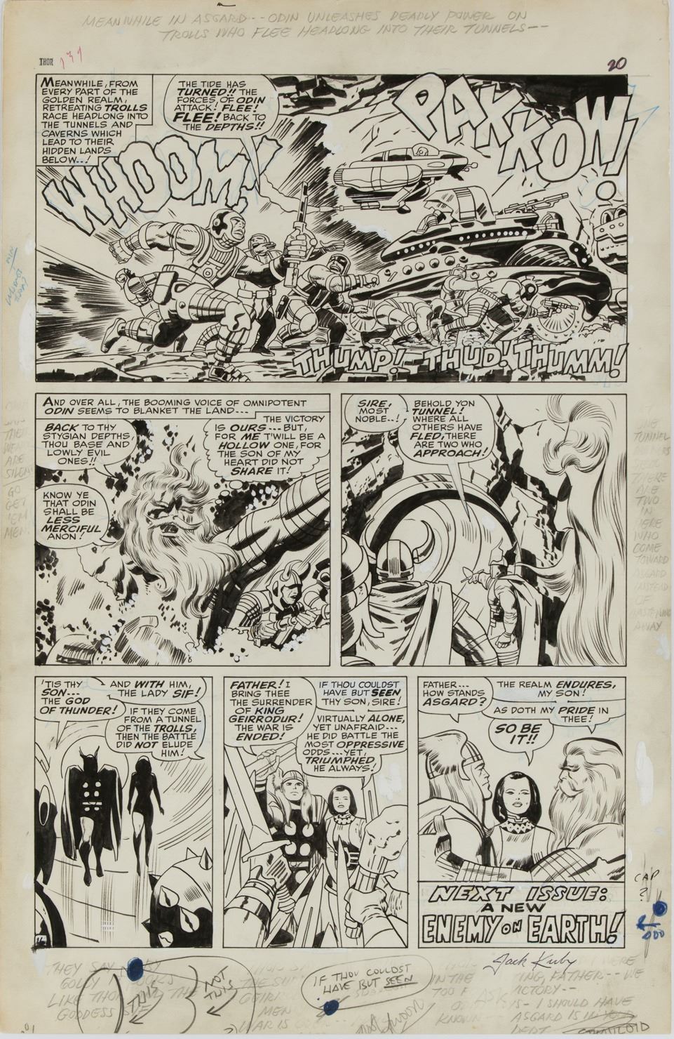 Jack Kirby and Vince Colletta original artwork for The Mighty Thor #139 ...