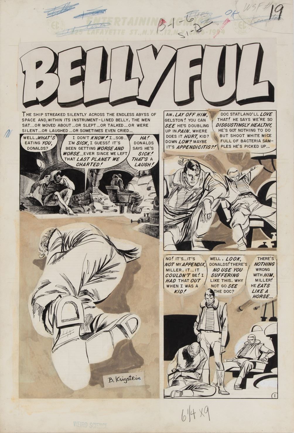 Bernard Krigstein original artwork for Weird Science Fantasy #25 ...