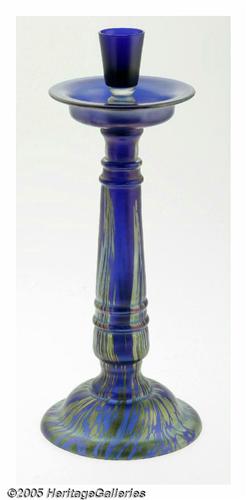 An Austrian Art Glass Candlestick Loetz, c.1900