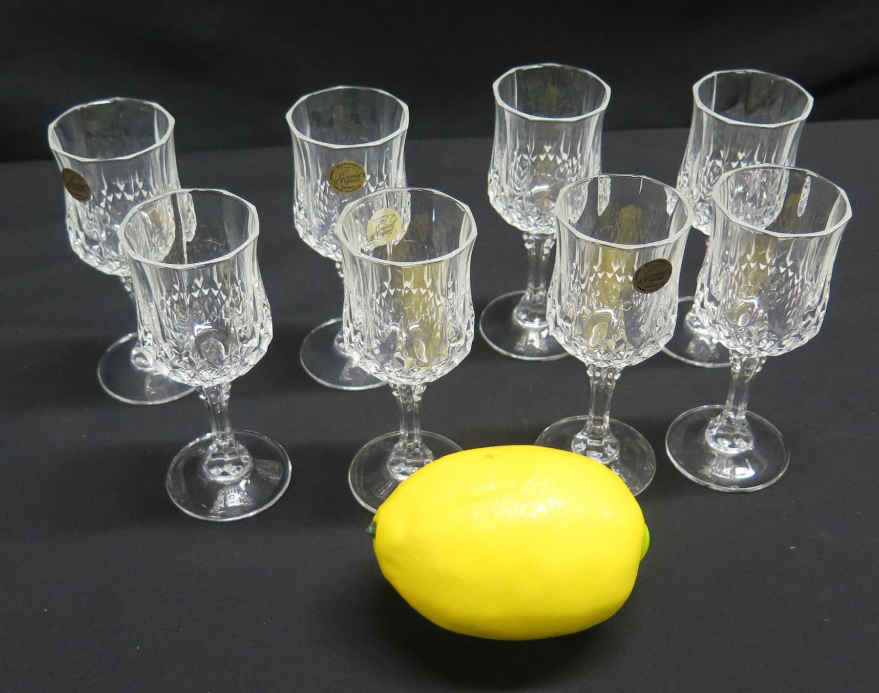 Qty 8 Cristal Darques France Genuine Lead Crystal Stemmed Wine Glasses Oahu Auctions