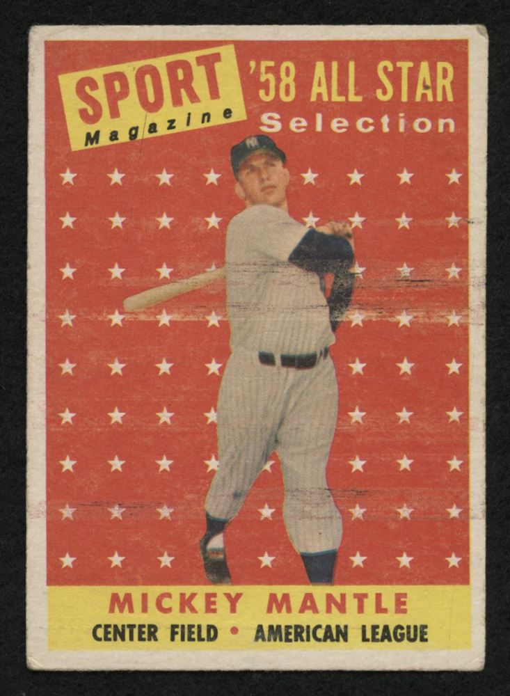 1958 Topps #487 Mickey Mantle All-Star TP
