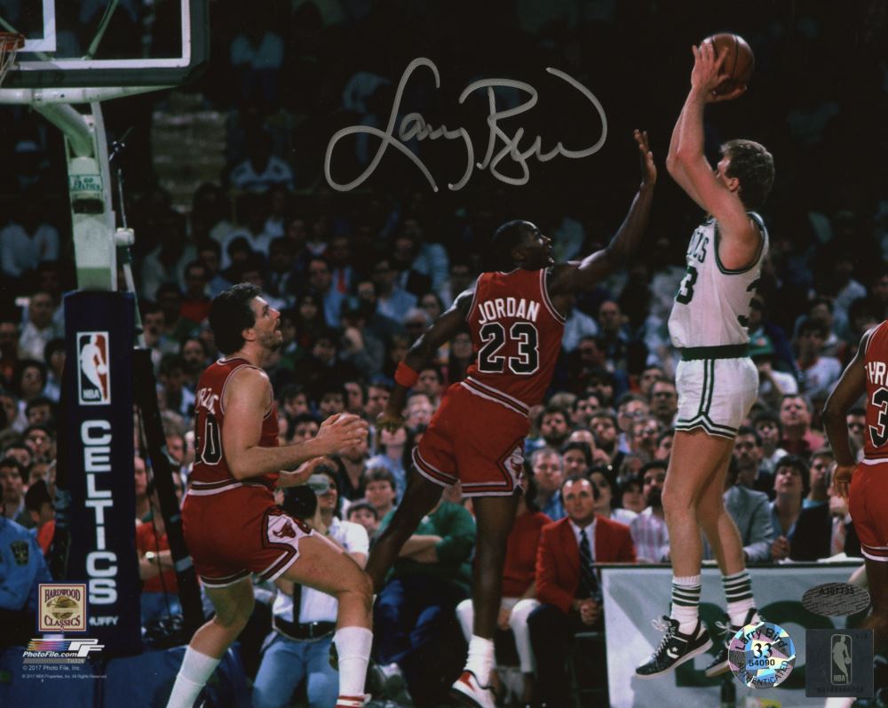 Larry Bird Signed 8x10 Photo (Schwartz COA Bird Hologram)