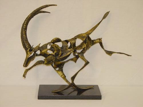 JOHN JAGGER BRONZE-17" GAZELLE ON MARBL