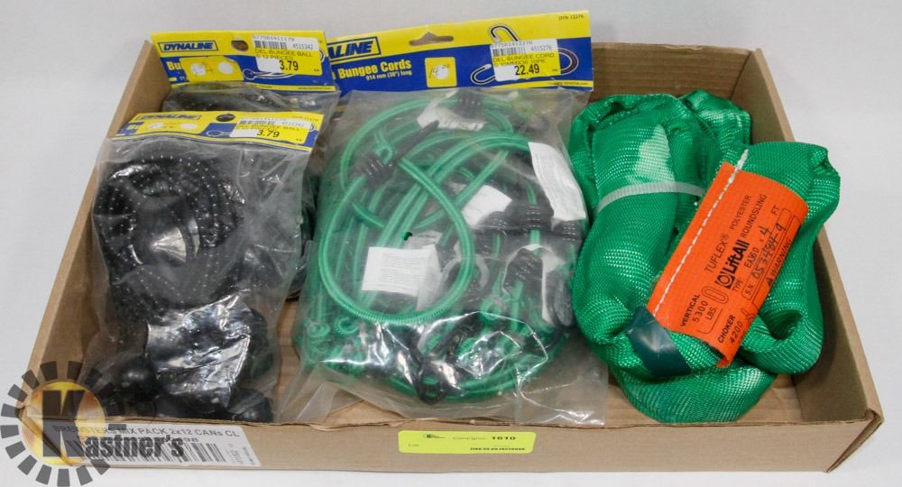 FLAT WITH BUNGE CABLES, AND SLING