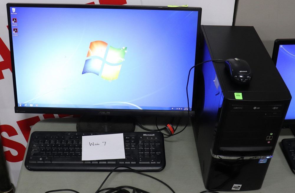 INTEL I5 COMPUTER TOWER WITH MONITOR KEYBOARD AND