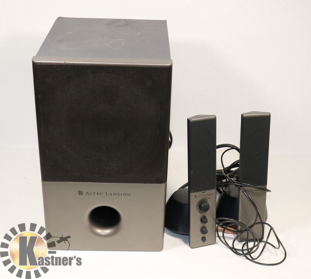 ALTEC LANSING SUBWOOFER & 2 AUDIO SPEAKER SYSTEM