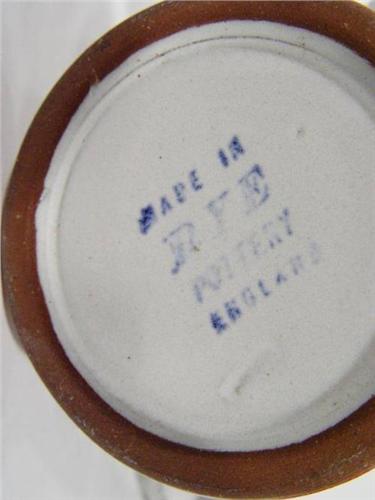 Rye Pottery loving cup, hand painted with red and black spots, printed ...