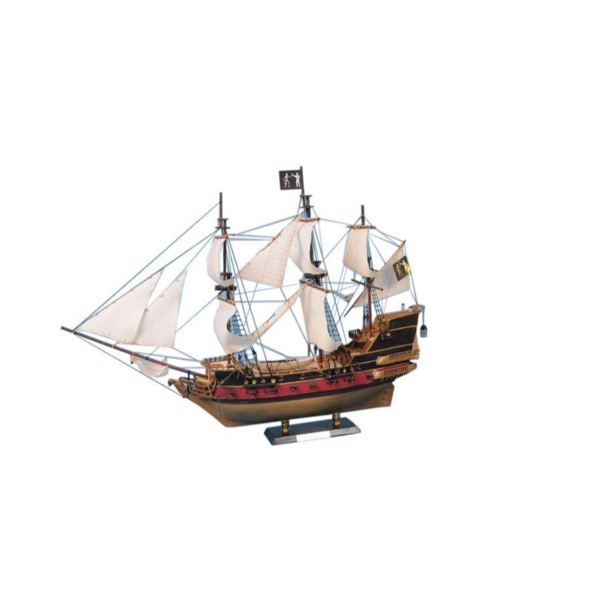 Black Bart's Royal Fortune Model Pirate Ship 36" - White Sails